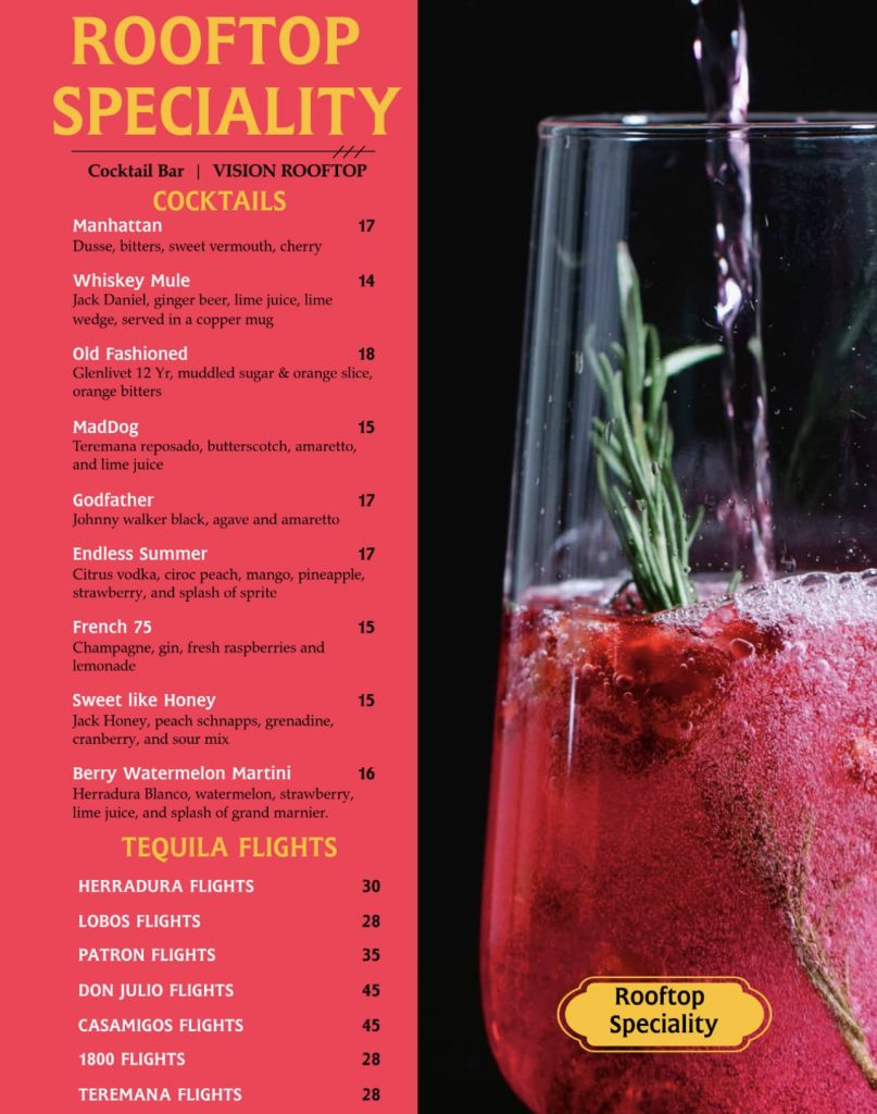 Menu - Vision Lounge