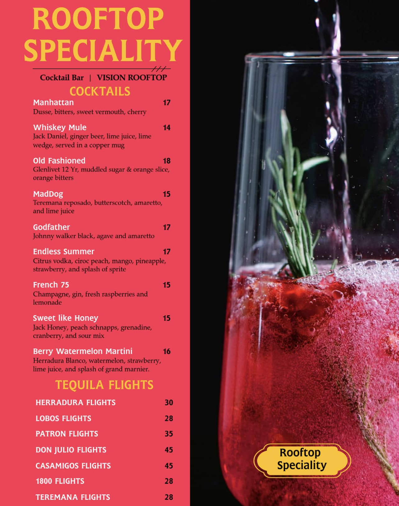 Menu - Vision Lounge